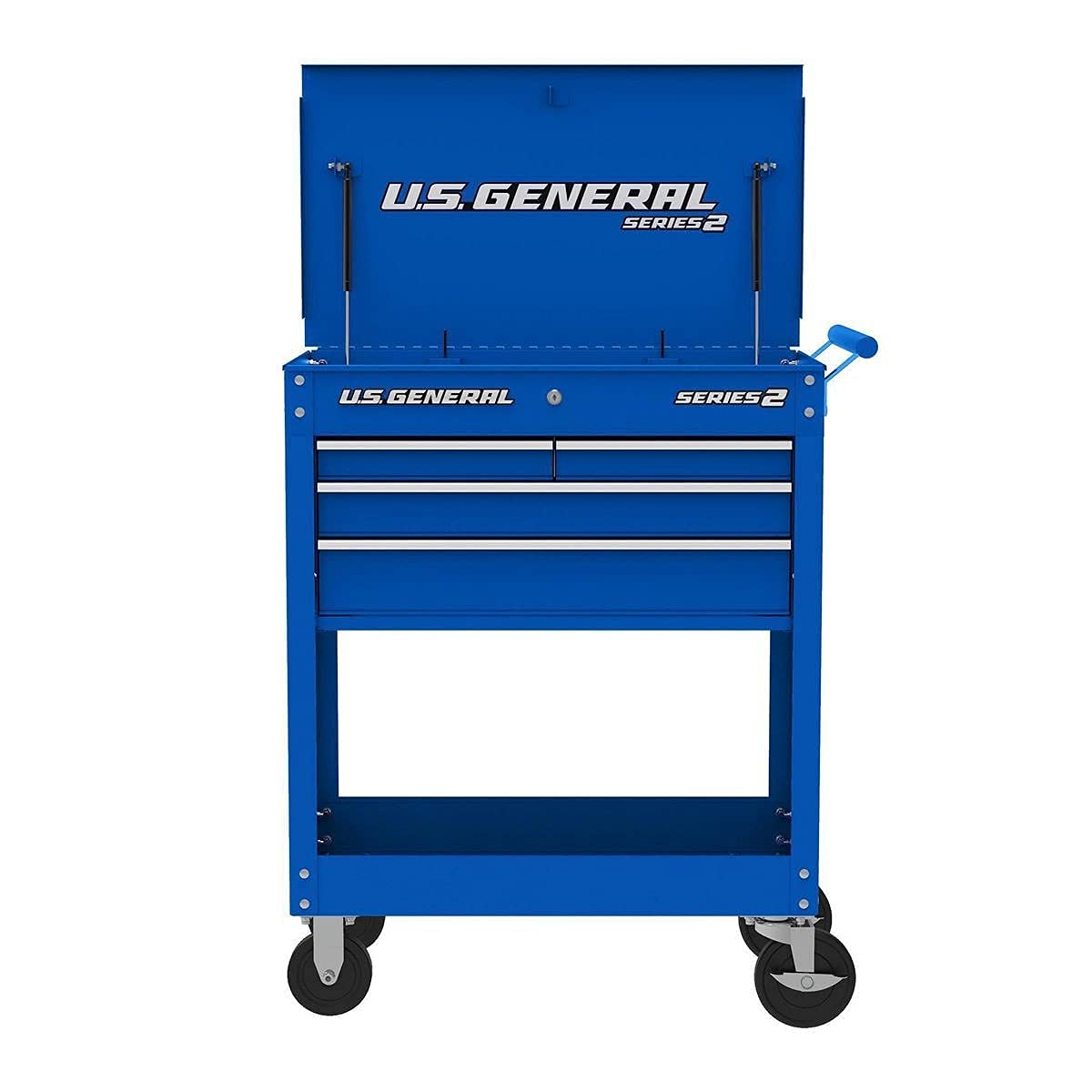HFT Roller Cart Tool Cabinet Storage Chest Box Glossy 4 Drawer 580 Lb. Capacity - Blue