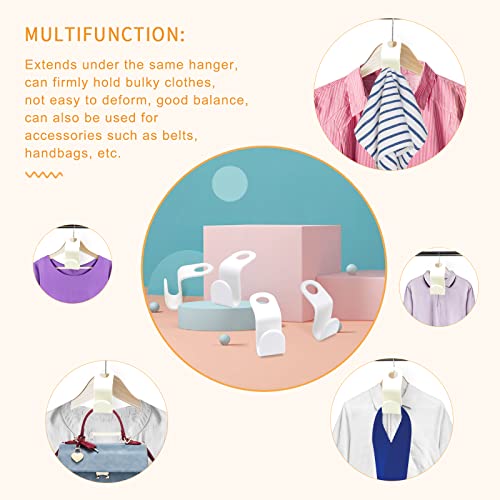 50PCS Clothes Hanger Connector Hooks, Coldairsoap Hanger Extender Clips for Heavy Duty Outfit Hangers Plastic Cascading Hanger Hooks Space Saving Organizer as