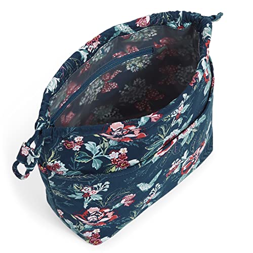 Vera Bradley Women's Cotton Pocket Toiletry Bag, Rose Toile - Recycled Cotton, One Size
