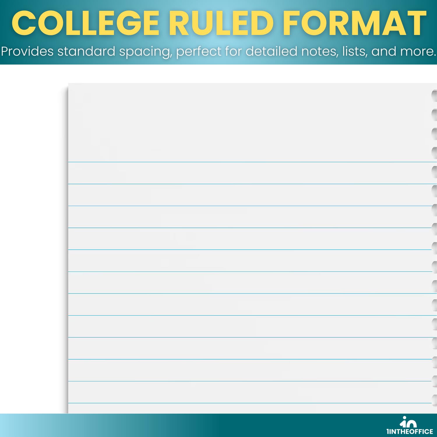 1InTheOffice 1-Subject Wirebound Notebook, College Ruled, 80 Sheets, Spiral Notebook 5x7, 7 3/4" x 5", 6/Pk (6)
