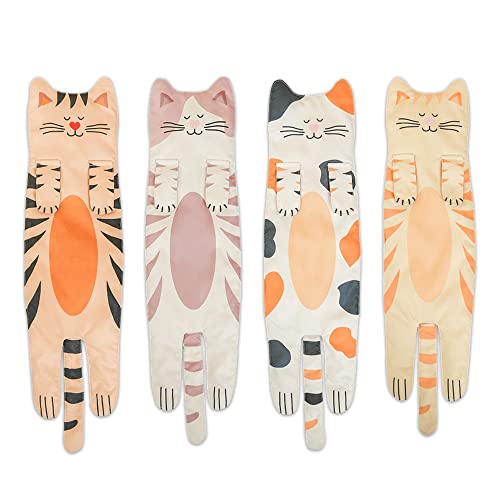 Dancenser Cute Cat Hand Towel, Cat Gifts for Cat Lovers, Cat Decor for Home, Funny Kitchen Bathroom Towels, Cute Cat Decorative Hanging Washclothes Face Towels, 20.9x5.1in