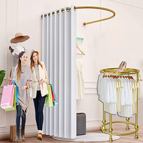 ZOUXIKOU Industrial Pipe Freestanding Round Garment Rack with Topper - Multi-Purpose Hanging Rod for Clothes Display and Storage in Retail Boutiques, Bedrooms, and Commercial Spaces