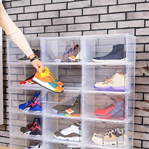 WALNUTA Clear Plastic Shoe Box with Magnetic Closure Stackable Storage Case Shoe Organizer Collection Display for Men Women (Color : B)