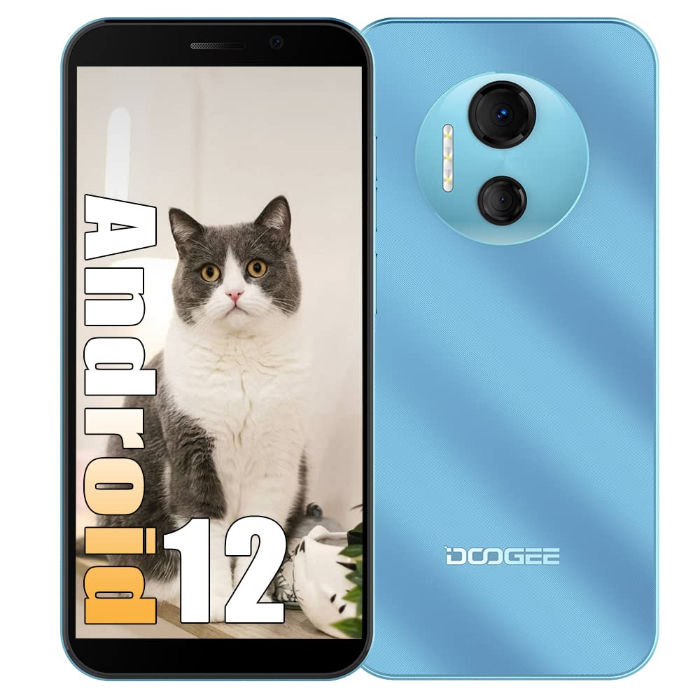 DOOGEE X97 Pro Android 12 Smartphone, 4GB+64GBUnlocked Cell Phone, 12MP Camera+5MP Camera, 6.0" HD+ Screen 4200mAh Battery Dual SIM GSM Unlocked Phone NFC GPS Face ID FM US Version, Blue