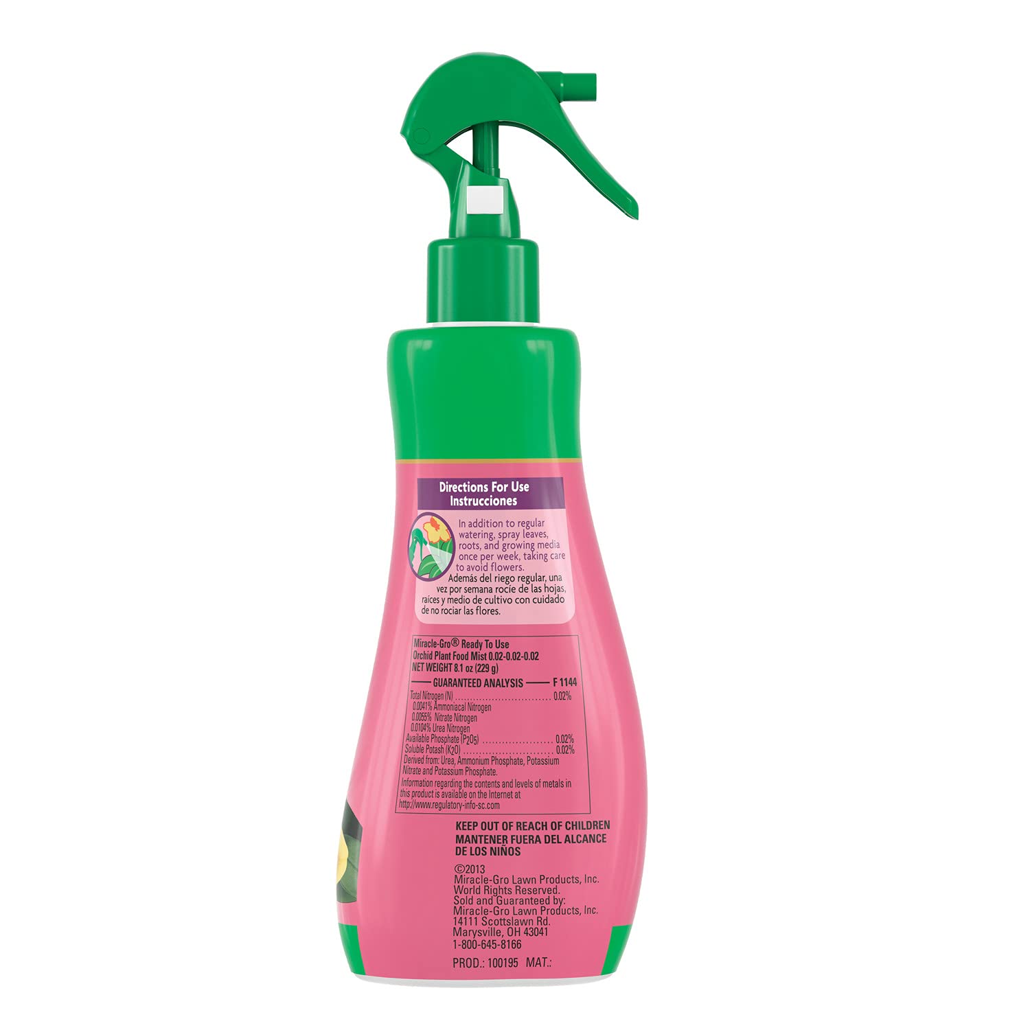 Miracle-Gro Ready-To-Use Orchid Plant Food Mist, 8 oz., Orchid Food Feeds Plants Instantly, 2-Pack