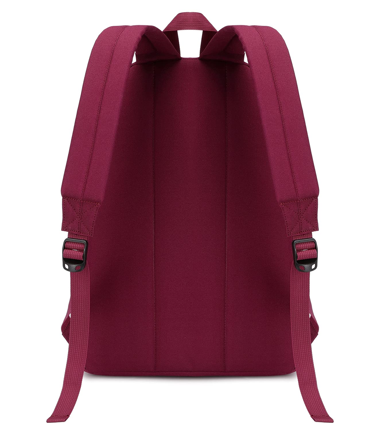 abshoo Lightweight Casual Unisex Backpack for School Solid Color Boobags (Red)