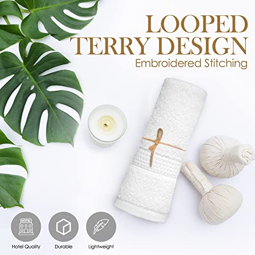 Elaine Karen 6 Pack Premium Hand Towels β 100% Cotton Extra Soft Hand Towels, Highly Absorbent, Hotel & Spa Quality Bathroom Hand Towels 16x30 - White