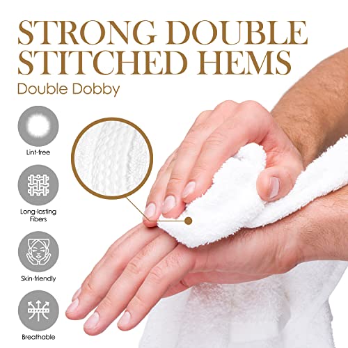 Elaine Karen 6 Pack Premium Hand Towels β 100% Cotton Extra Soft Hand Towels, Highly Absorbent, Hotel & Spa Quality Bathroom Hand Towels 16x30 - White