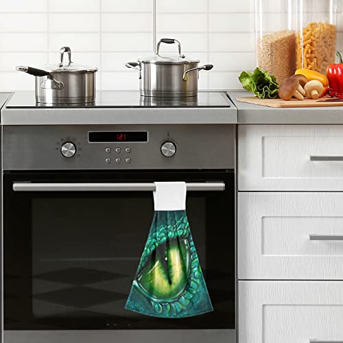 ALAZA Set of 2 Polyester Hanging Tie Towels Eye of Dinosaur Dragon| Include (2) Hanging Towels with Hanging Loop(8cr3a)