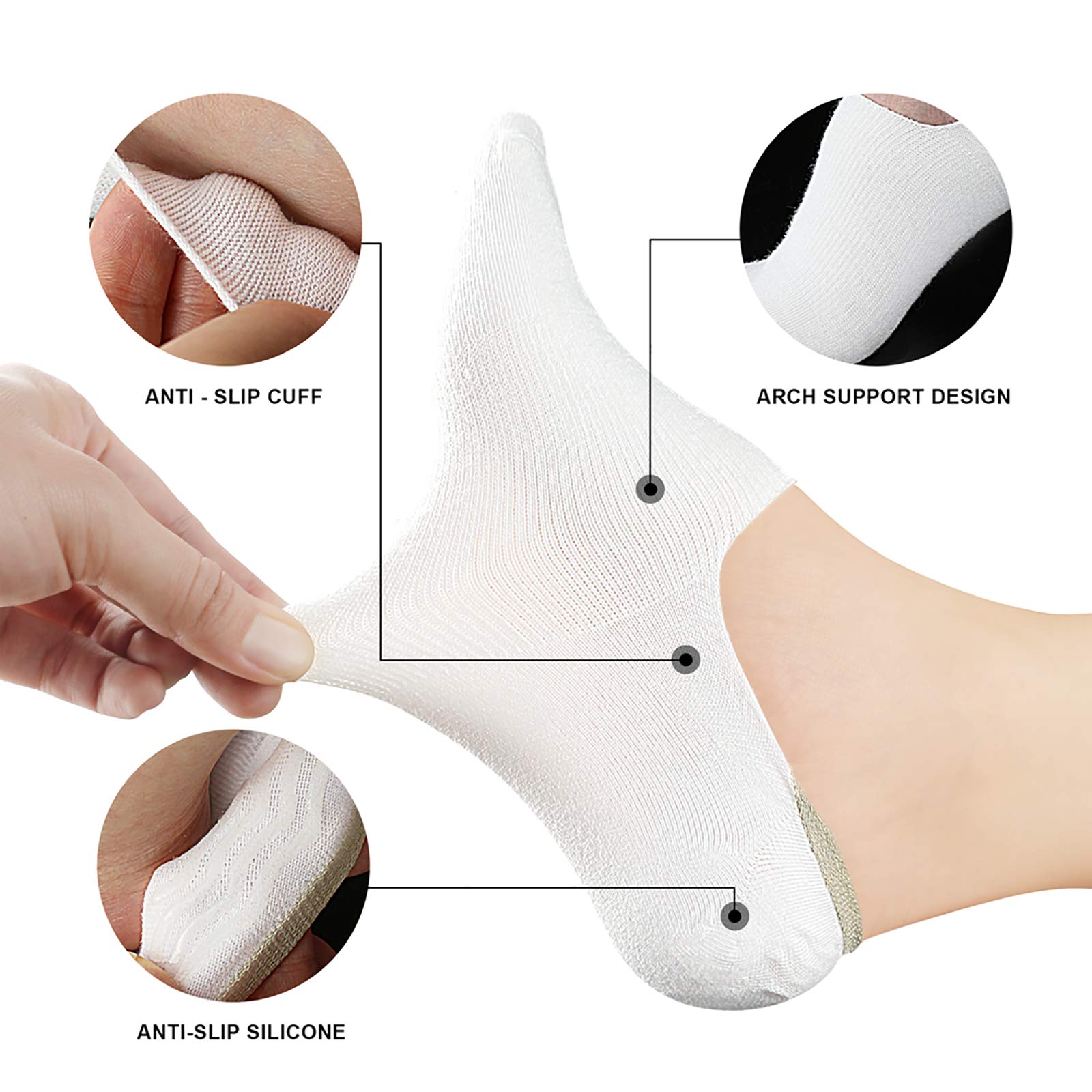 wernies Low Socks Women No Show Socks Women Short Socks Non Slip Flat Boat Line
