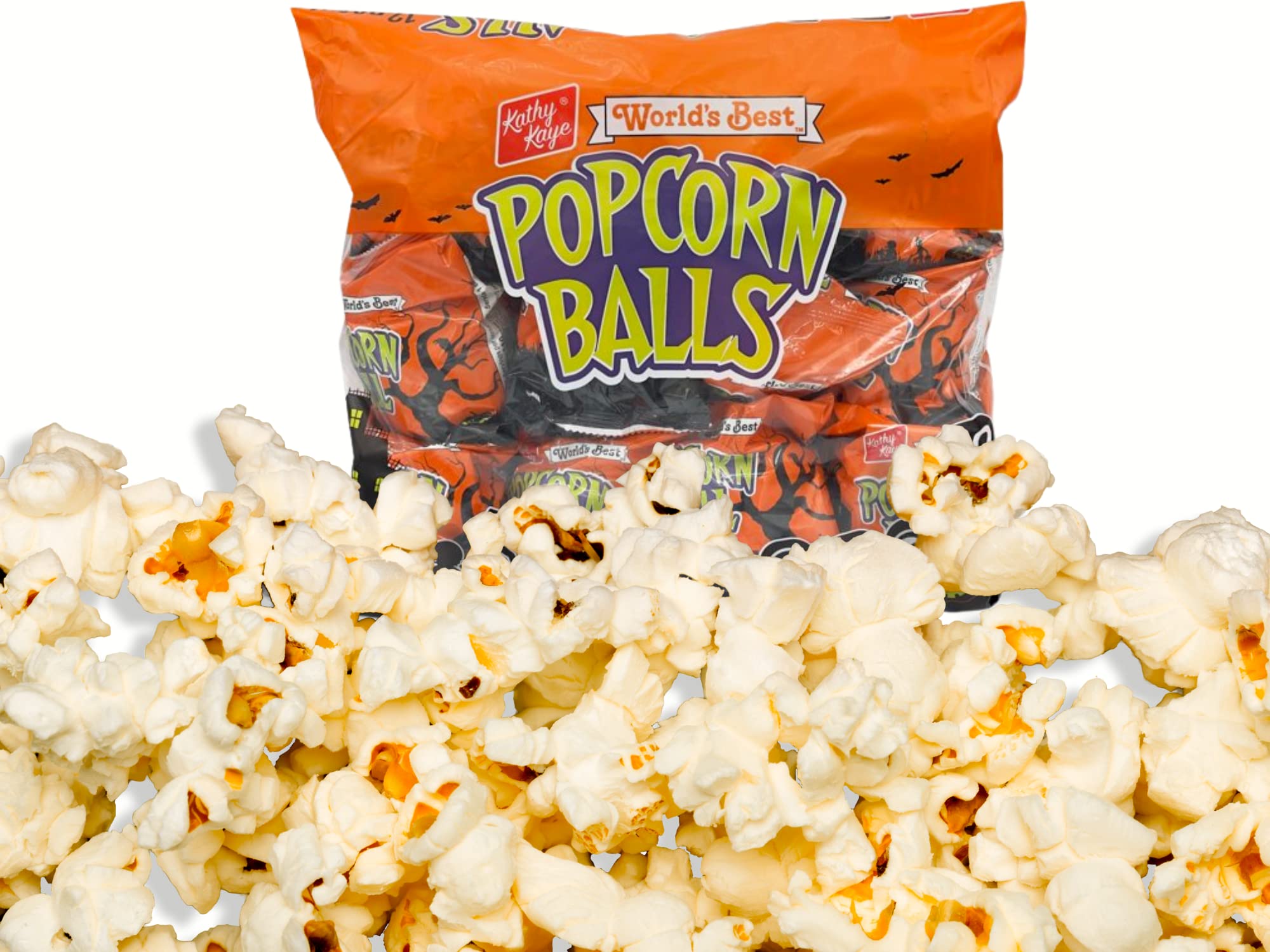 Halloween Popcorn | Popcorn Balls Individually Wrapped | Limited Edition Non Candy Seasonal Flavored Snacks and Treats for Parties Trick or Treating | Reusable Tote | 12 Ct Bundle Set