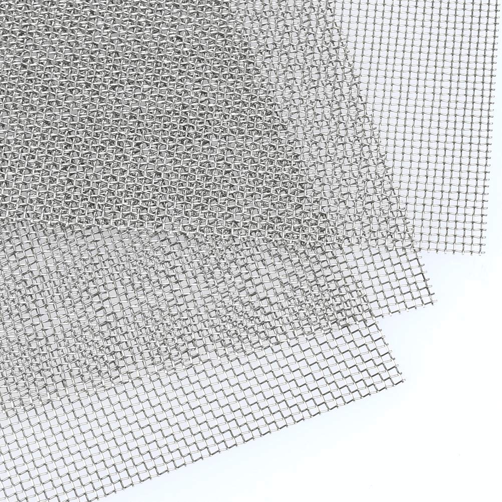 TIMESETL 3 Pcs Stainless Steel Woven Wire 8 Mesh - 12" x 8"(30x21cm) Garden Fence BBQ Wire Mesh Window Screen Mesh