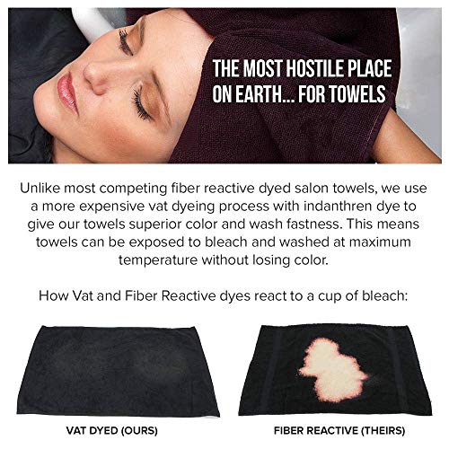 Arkwright Bleach Safe Sr. Salon Towels - (Pack of 12) 100% Ring Spun Cotton Super Soft, Lightweight, Quick Dry, Absorbent Hand Towel for Hotel, Spa, Cosmetology, 16 x 28 in, Charcoal