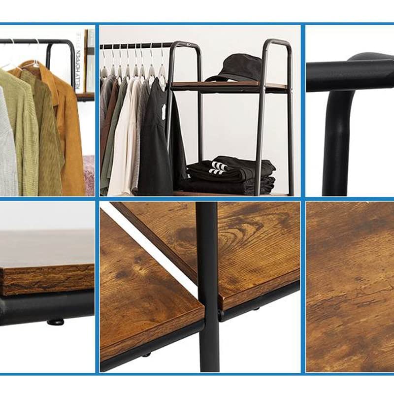 QUUL Floor-Standing Coat Rack Home Bedroom Iron Hanger Clothing Store Bag Shoes Display Clothes Rack
