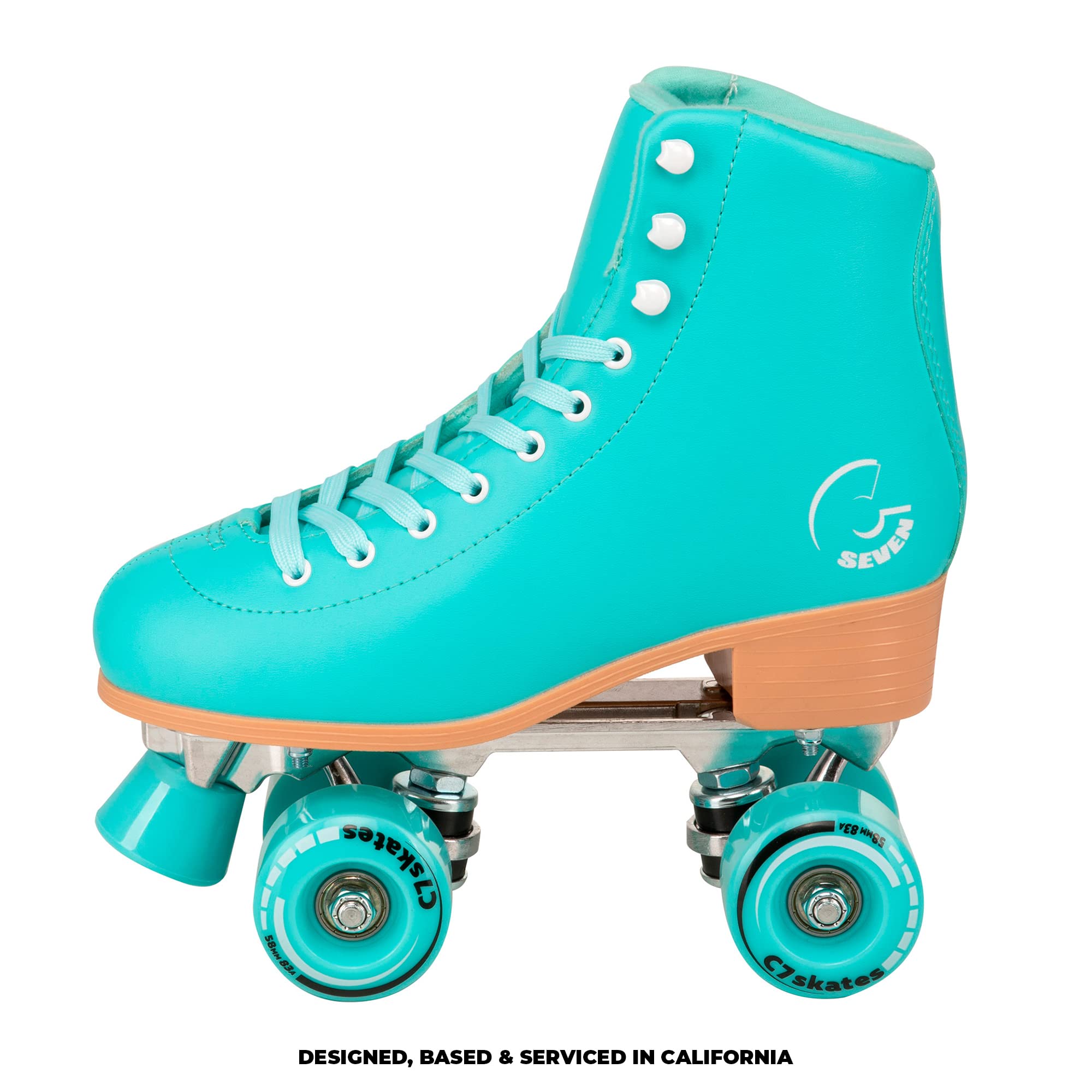 C SEVEN C7skates Cute Roller Skates for Girls and Adults (Aquamarine, Women's Women's 8 / Men's 7)