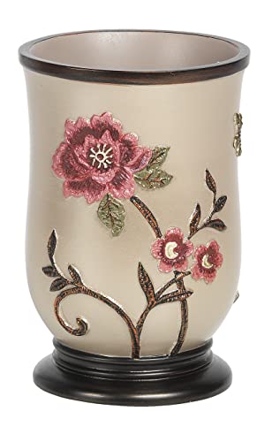 Popular Bath 4pc Larrisa Floral Bathroom Accessories Sets Modern Classic Flower Soap Dispenser, Tumbler, Tooth Brush Holder and Soap Dish Holder Luxury Decor Unique Design Stylish Bathroom Sets