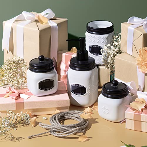 Mason Jar Bathroom Accessories Set: 4-Piece Bathroom Set Soap Dispenser Toothbrush Holder-Soap Dispenser Bathroom & Rustic Home Decor & Farmhouse Bathroom Decor,Countertop Organizer Jars