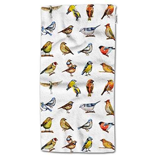 HGOD DESIGNS Bird Hand Towels,Watercolor Beautiful Birds Painting 100% Cotton Soft Bath Hand Towels for Bathroom Kitchen Hotel Spa Hand Towels 15"X30"