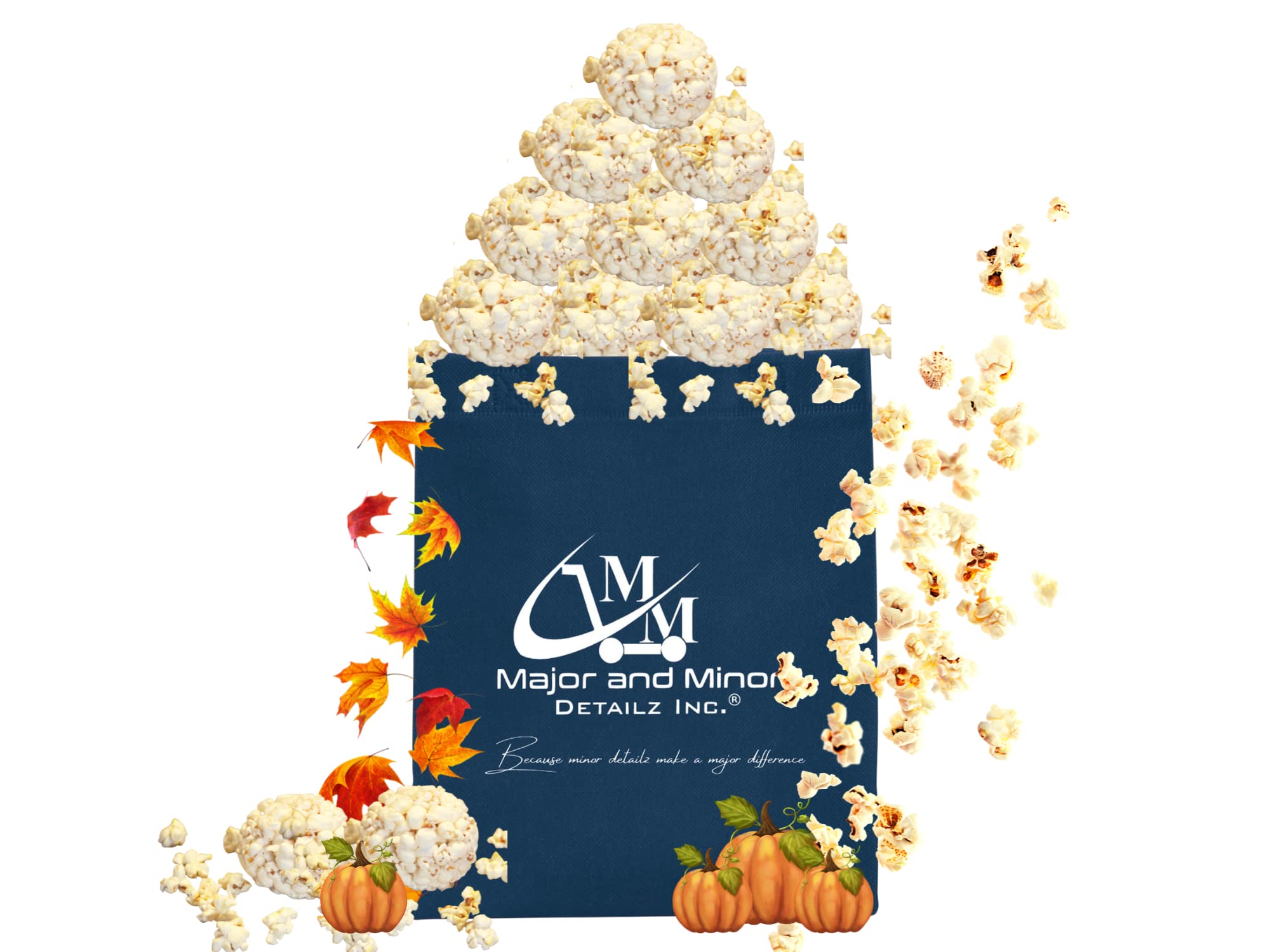 Halloween Popcorn | Popcorn Balls Individually Wrapped | Limited Edition Non Candy Seasonal Flavored Snacks and Treats for Parties Trick or Treating | Reusable Tote | 12 Ct Bundle Set