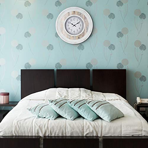 La Crosse Technology 404-3051B 20 Inch Weathered Wood Quartz Wall Clock, White