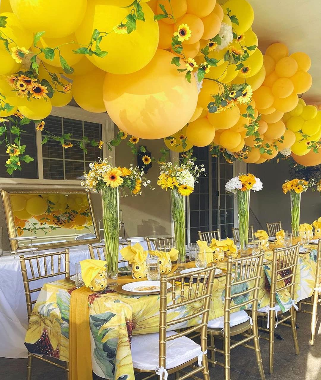 4Pcs 31.2FT Artificial Sunflower Vines Decor Faux Sunflowers Garland Faux Hanging Flowers for Home Wedding Party Decoration