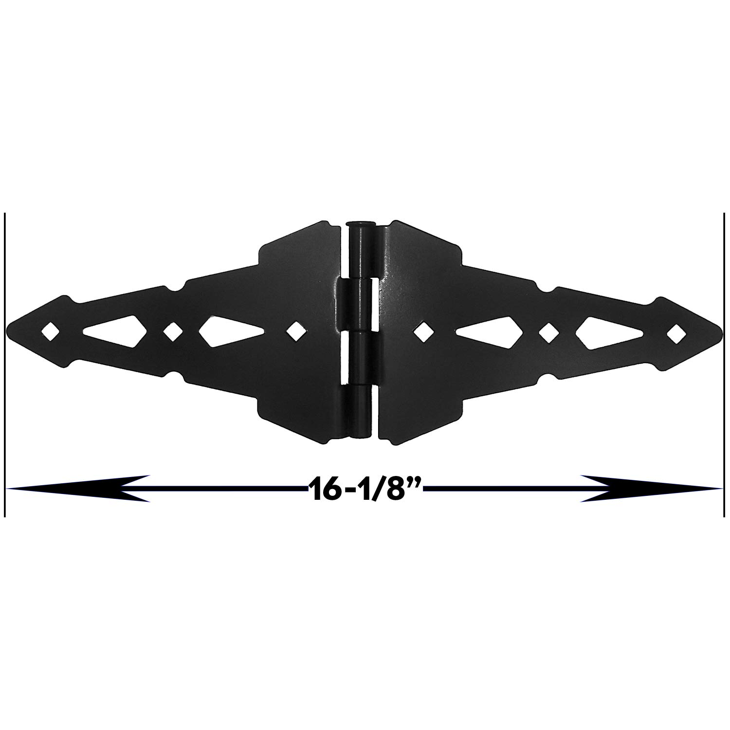 Western Style Black Wood Gate Hinges - Wood Fence Hinge Gate Kit, 8" Strap Gate Hinges - Wood Gate Hardware - Western Style