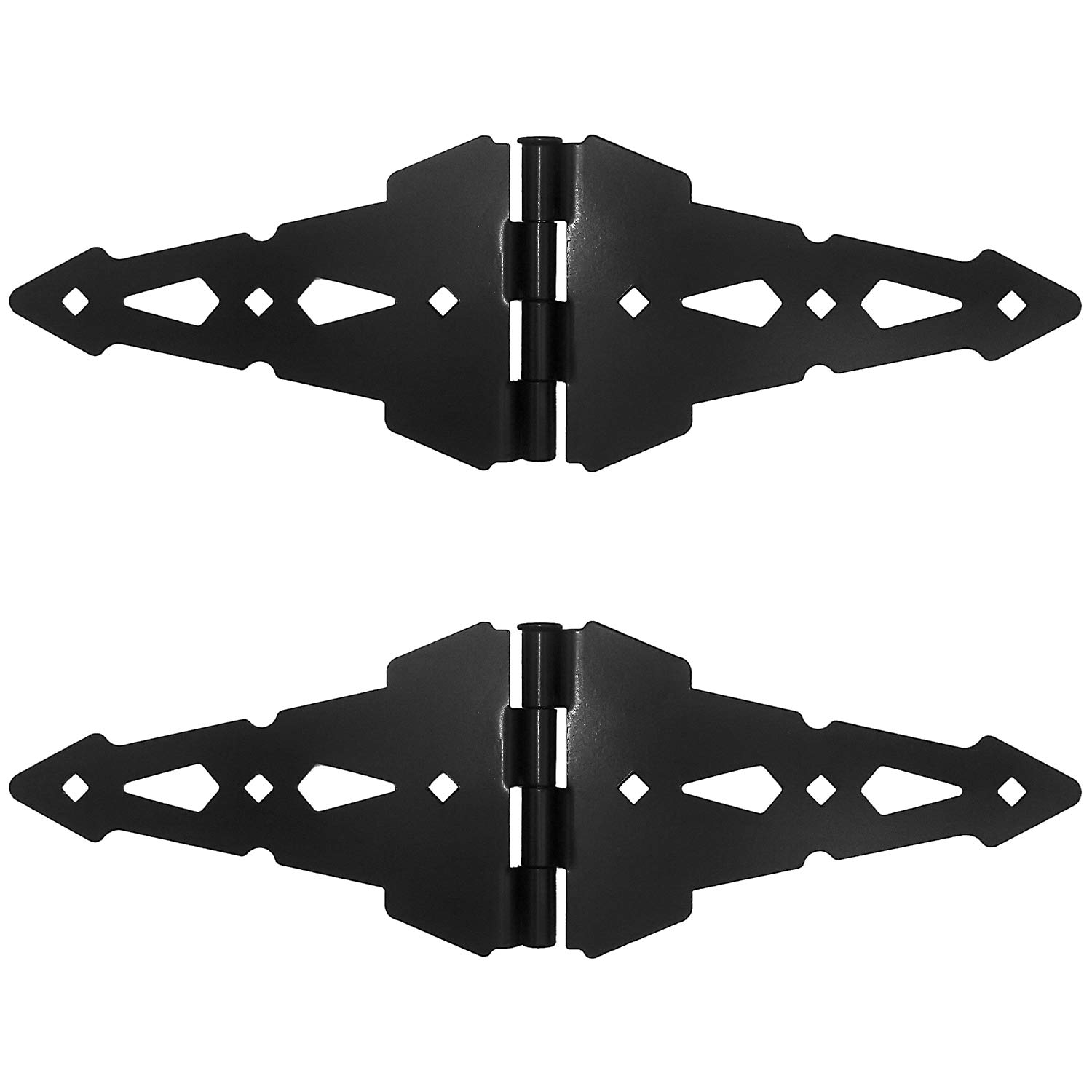 Western Style Black Wood Gate Hinges - Wood Fence Hinge Gate Kit, 8" Strap Gate Hinges - Wood Gate Hardware - Western Style
