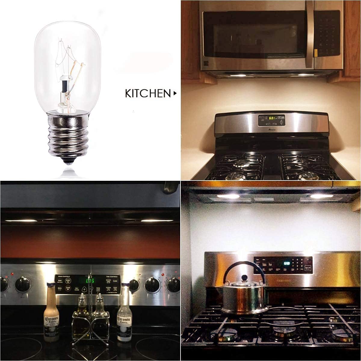 8206232A Light Bulb for Whirlpool Microwave,40W 125V E17 Under Hood Microwave Bulb Fit for Whirlpool Maytag GE Amana Over The Range Hood Microwave Lava Lamp, 6 Pack