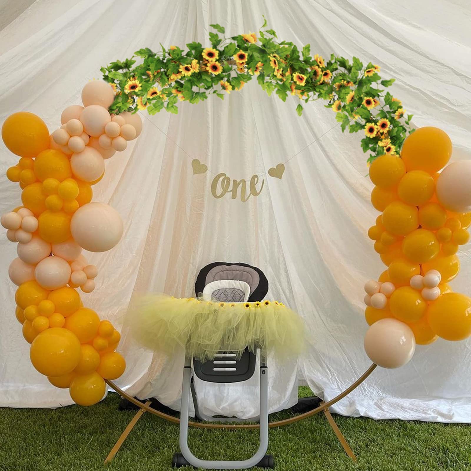 4Pcs 31.2FT Artificial Sunflower Vines Decor Faux Sunflowers Garland Faux Hanging Flowers for Home Wedding Party Decoration
