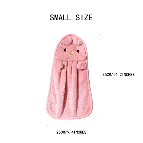 TRYTUTRY 6 Packs Cute Kids Hand Towels with Hanging Loop, Soft Toddlers Hanging Hand Towels, Absorbent Hanging Towels for Bathroom, Kitchen, Home