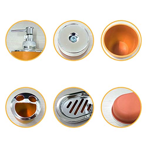 Wilove Bathroom Accessories Set,4 Pcs Plastic Bathroom Accessories Set Toothbrush Holder,Toothbrush Cup,Soap Dispenser,Soap Dish