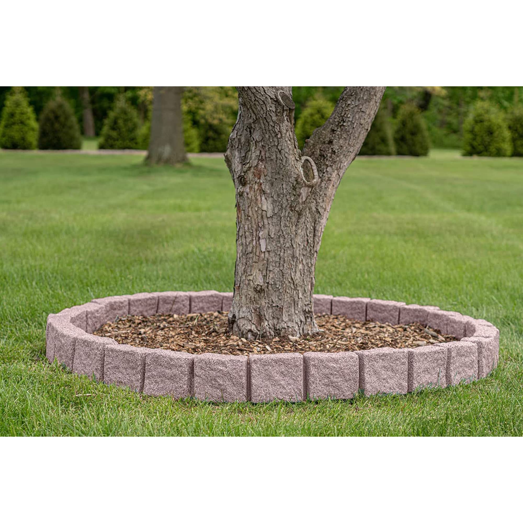 Garden Elements True Form Outdoor Decorative Flex-Wall Resin Edging for Gardens, Playgrounds, Plastic Life-Like Cobblestone Landscape Lawn Borders, 4 Foot Section (Pack of 4)