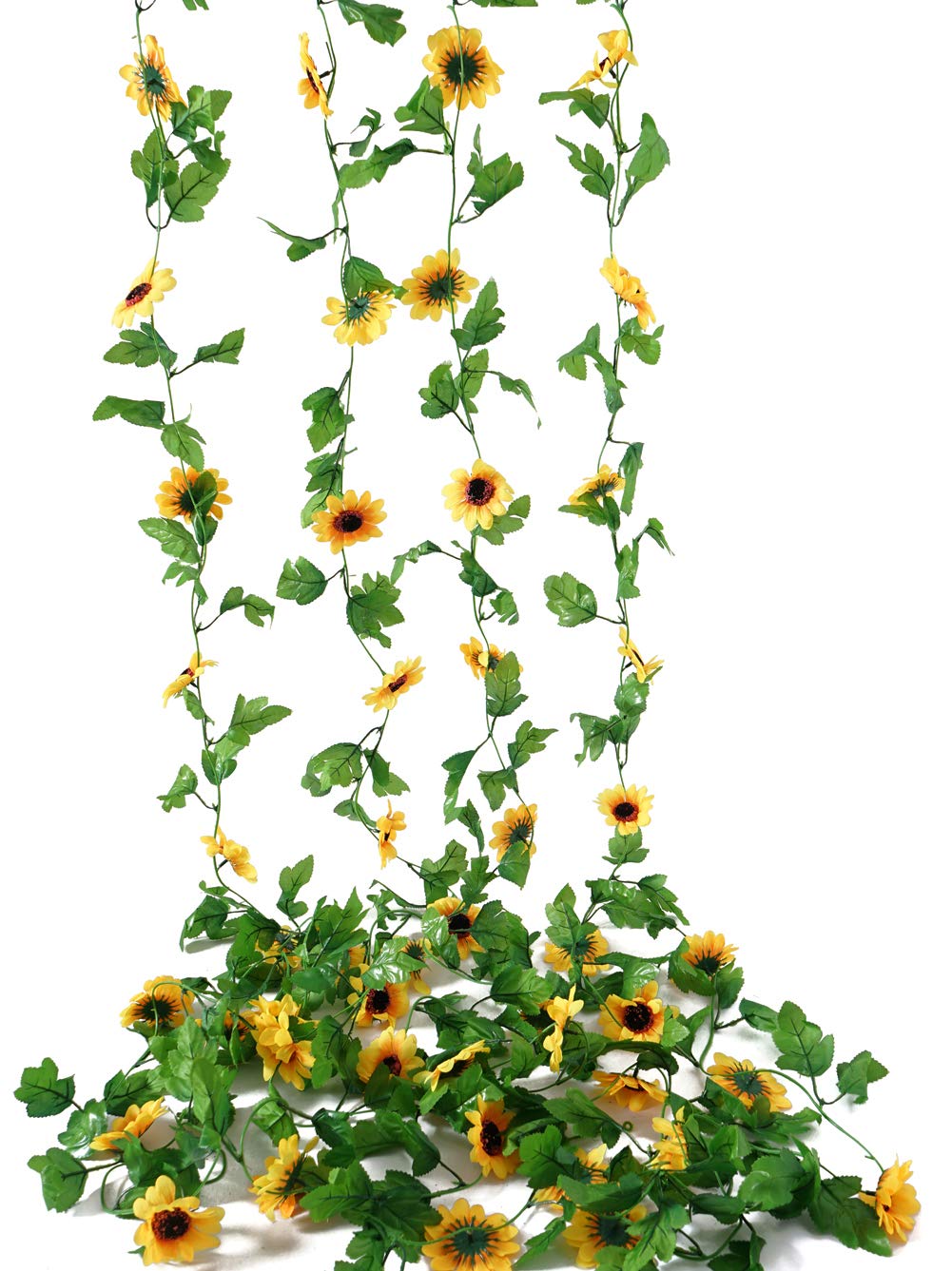 4Pcs 31.2FT Artificial Sunflower Vines Decor Faux Sunflowers Garland Faux Hanging Flowers for Home Wedding Party Decoration