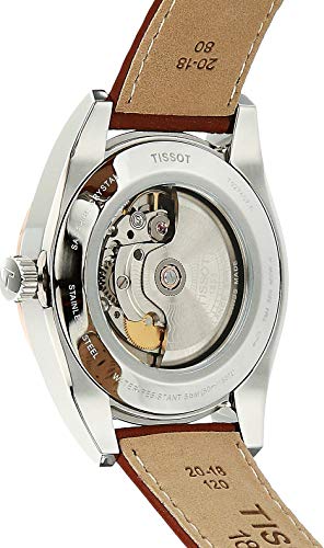 Tissot mens Gentleman Stainless Steel Dress Watch Brown T9274074626100