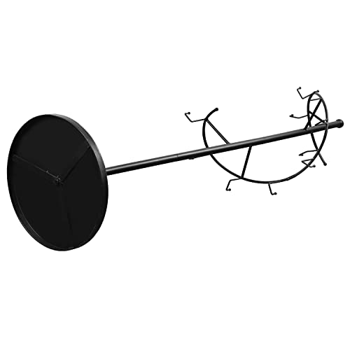 MyGift 5.5 Foot Modern Matte Black Metal Spiral Garment Rack with 10 Hooks, Freestanding Clothing Hanger Organizer Display for Coats, Bags, and Scarves
