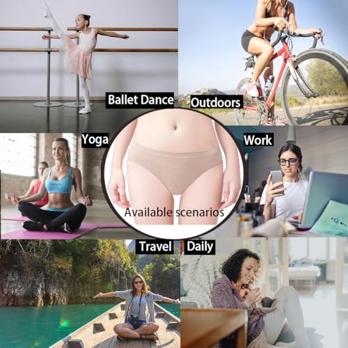 3 pcs Ballet Dance Briefs-Nude Underwears(Toddler Girls Women)