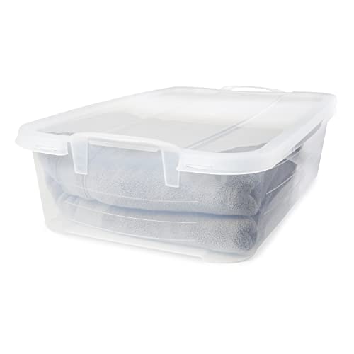 Life Story Clear Stackable Closet Organization & Storage Box, 34 Quart (24 Pack)
