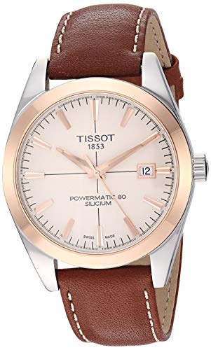 Tissot mens Gentleman Stainless Steel Dress Watch Brown T9274074626100