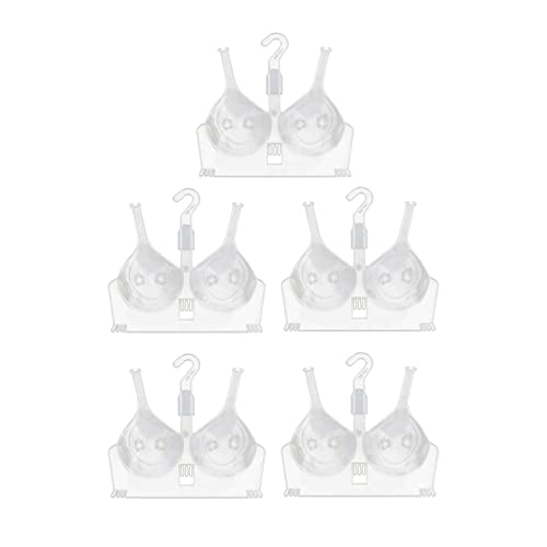 PETSOLA 5 Pieces Clear Bras Display Stand Multipurpose Bras Hangers for Shop Bathroom Home Organization