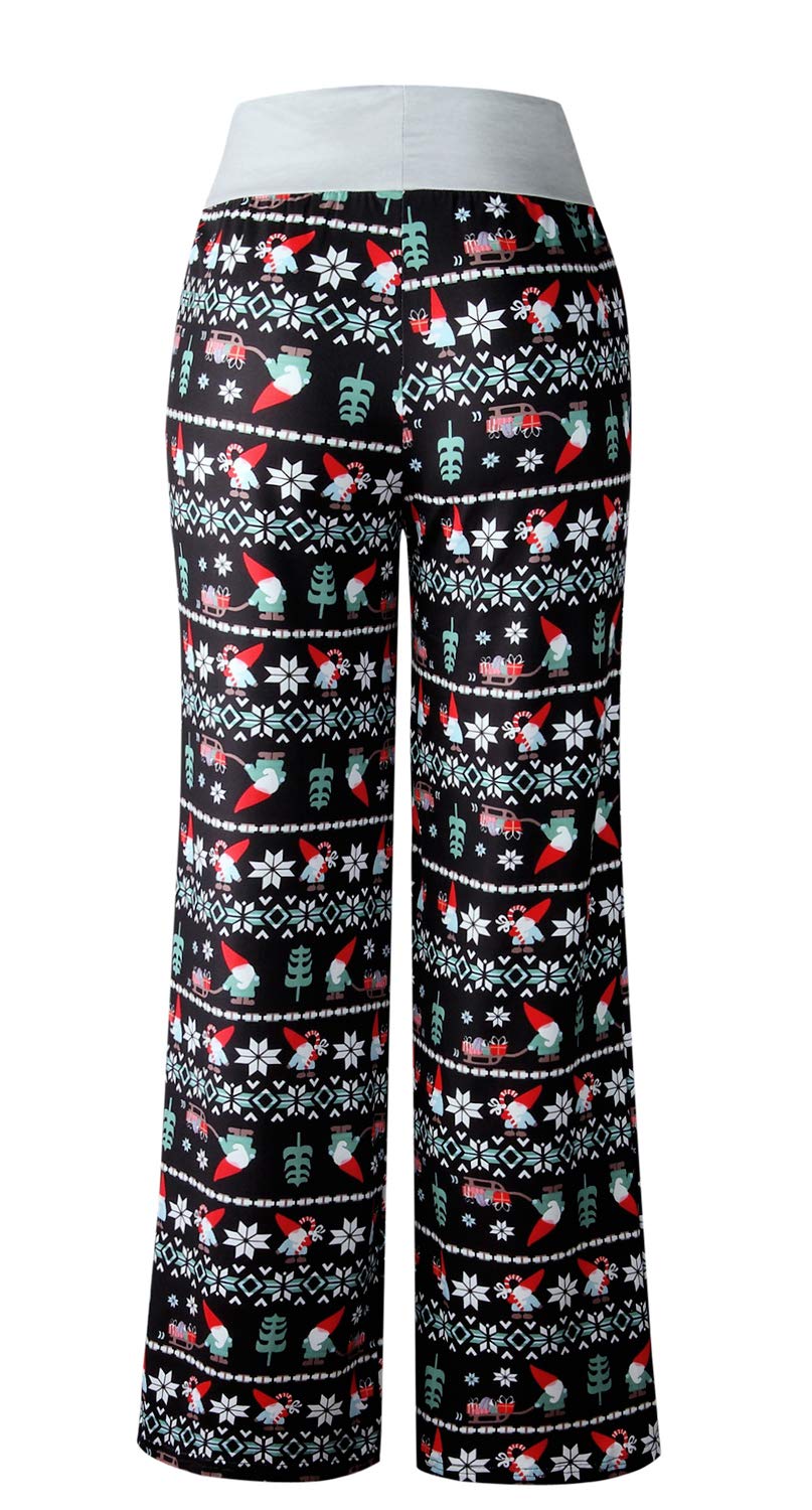 AMiERY Women's Christmas Pajamas Pants Xmas Gifts Pajama Bottoms Pants Palazzo XXL