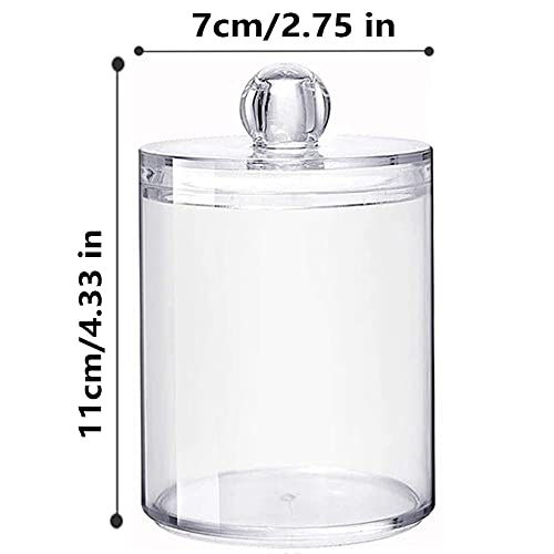 XIYUEDHHYX 3 Pack Plastic Acrylic Bathroom Vanity Canister Jars with Storage Lid, Creative Lotus Cotton Swab Apothecary Jars, Qtip Holder Makeup Organizer for Cotton Balls,Swabs,Pads,Bath Saltsā¦