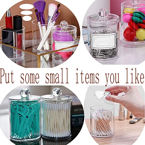 XIYUEDHHYX 3 Pack Plastic Acrylic Bathroom Vanity Canister Jars with Storage Lid, Creative Lotus Cotton Swab Apothecary Jars, Qtip Holder Makeup Organizer for Cotton Balls,Swabs,Pads,Bath Saltsā¦