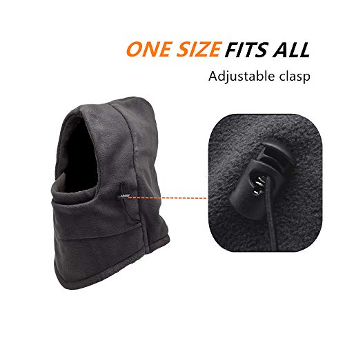 Balaclava Fleece Hood Winter Windproof Face Ski Mask for Men Grey Ultimate Thermal Retention & Moisture Wicking with Performance Soft Fleece Construction for Cold Weather
