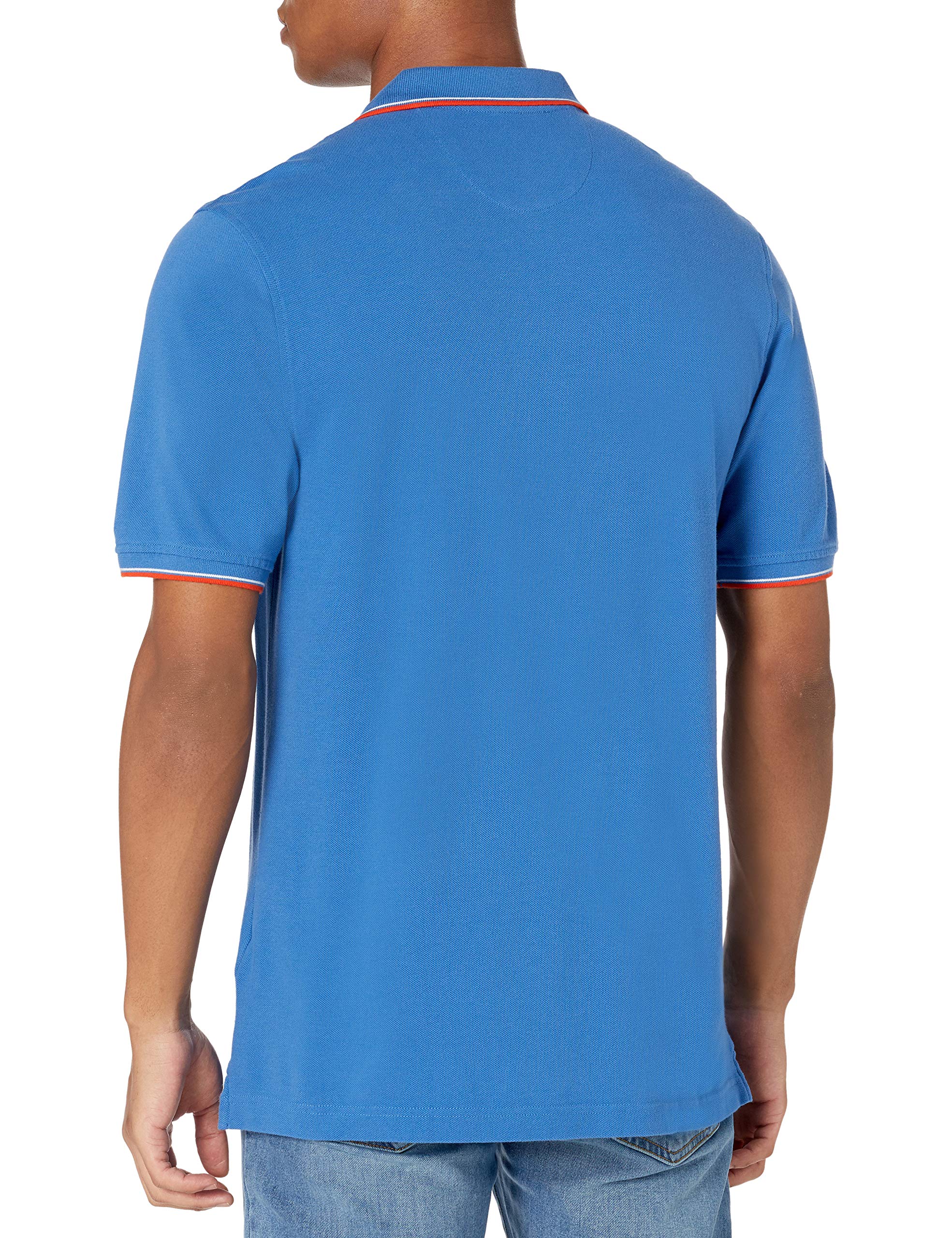 Amazon Essentials Men's Regular-Fit Cotton Pique Polo Shirt (Available in Big & Tall), Blue Red White Stripe, X-Large