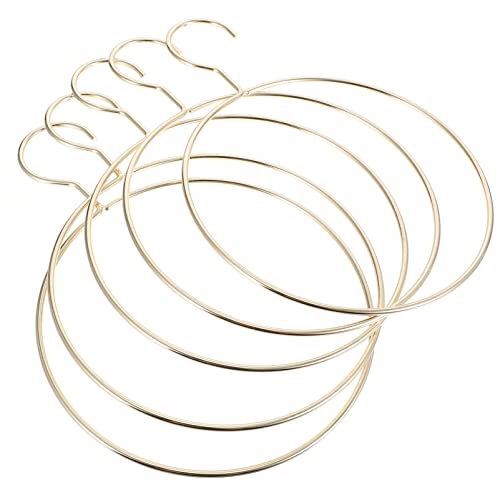 STOBAZA 5pcs Hanger, Swimwear Towel Ring Pegs Hangers Clothes Gold Golden Circular Organiser Scarves Pashminas Thong Belts Bedroom Organizer Iron Non Towels Accessories