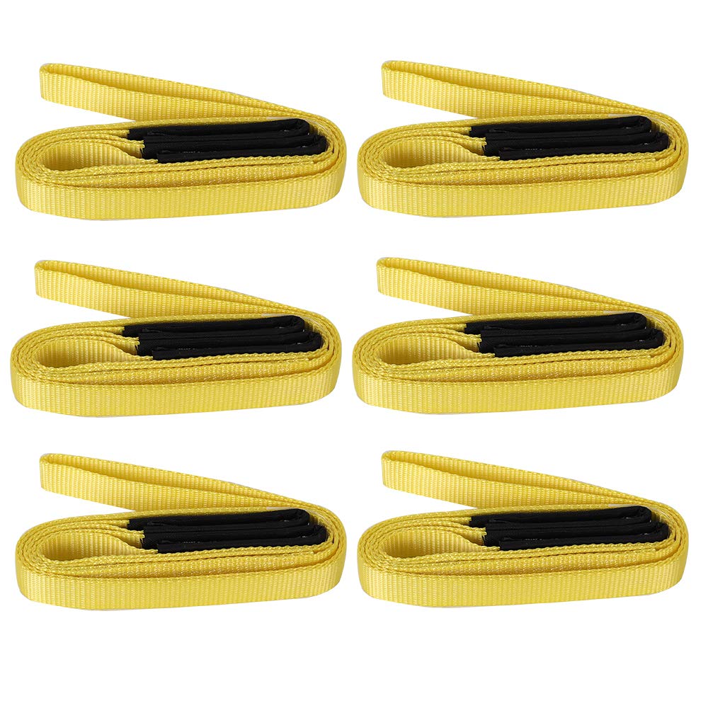 XSTRAP STANDARD 6PK 1" x8' Lift Sling Web Strap/Wear Guard End, 4,000 lbs Break Strength Lifting Straps with 2 Reinforced Loops for Tree Saver Lifting Furniture Appliances Machine