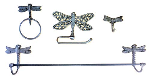 Dragonfly Cast Iron Bathroom Accessory Set 4 pc