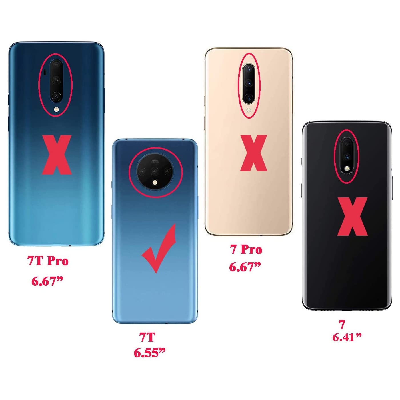 ubrokeifixit for OnePlus 7T Housing Rear Glass Back Door Cover Replacement/Adhesive for OnePlus 7T HD1900 HD1901 Dual SIM 6.55"(NOT for 7T Pro 6.67") (Silver(Back Glass Cover+Camera Lens))