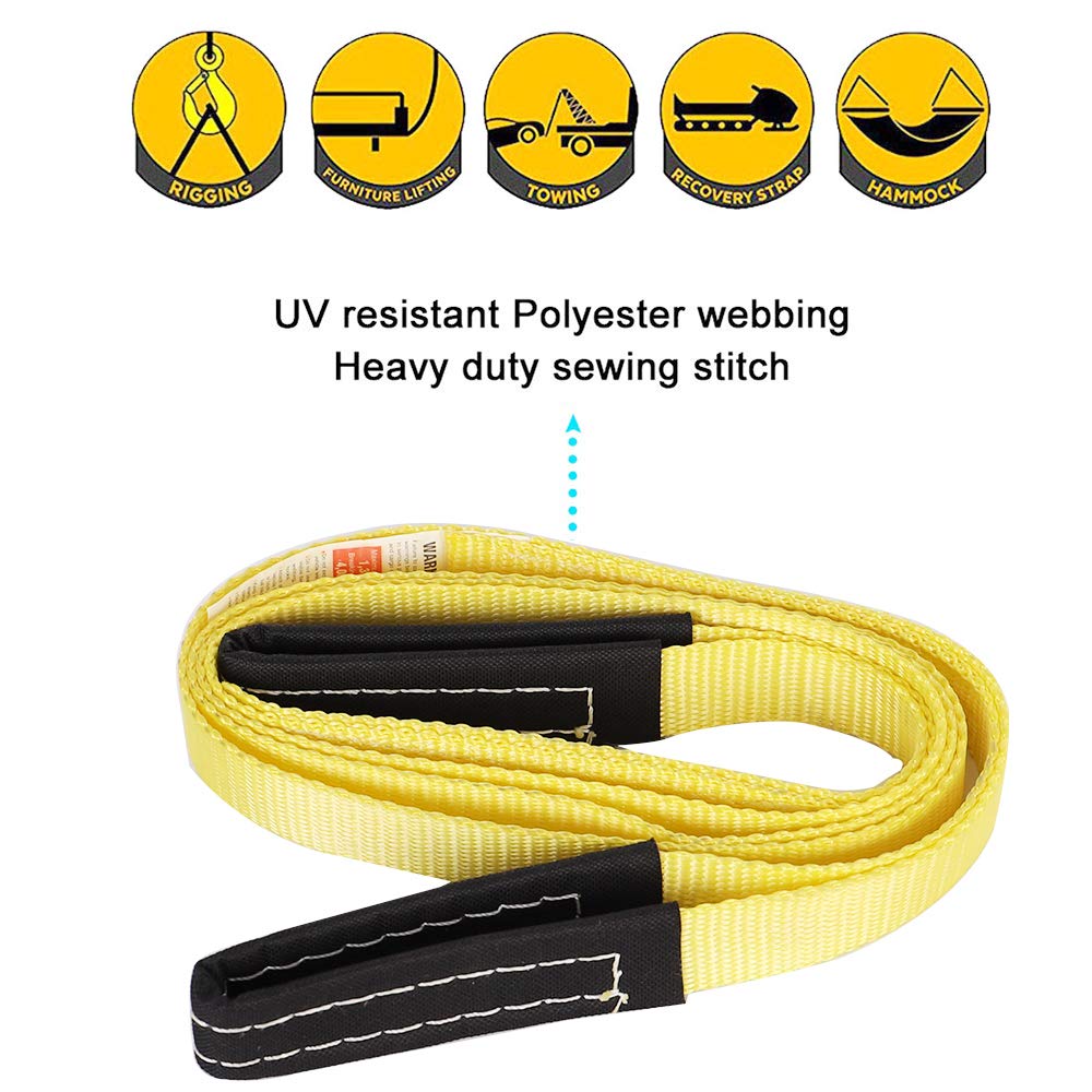 XSTRAP STANDARD 6PK 1" x8' Lift Sling Web Strap/Wear Guard End, 4,000 lbs Break Strength Lifting Straps with 2 Reinforced Loops for Tree Saver Lifting Furniture Appliances Machine