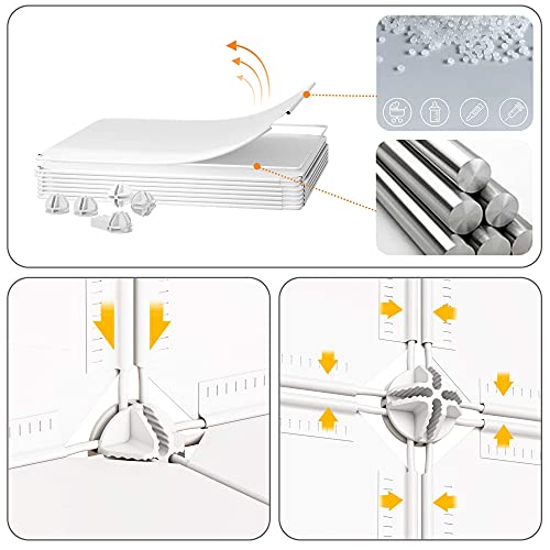 HOMEYFINE Shoe Racks, Portable Shoe Storage Organizers, Modular Cabinet Cube for Space Saving, Shelves for Shoes Boots Slippers, White(3/7)